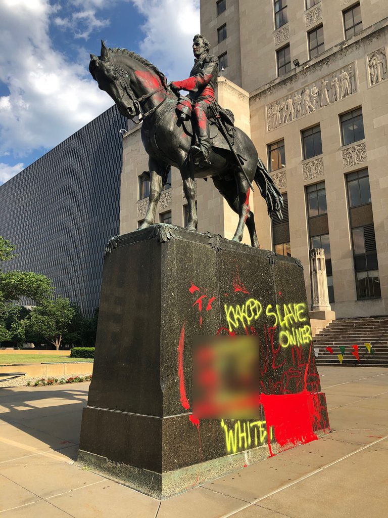 Equestrian statue of Andrew Jackson in MO Kansas City US