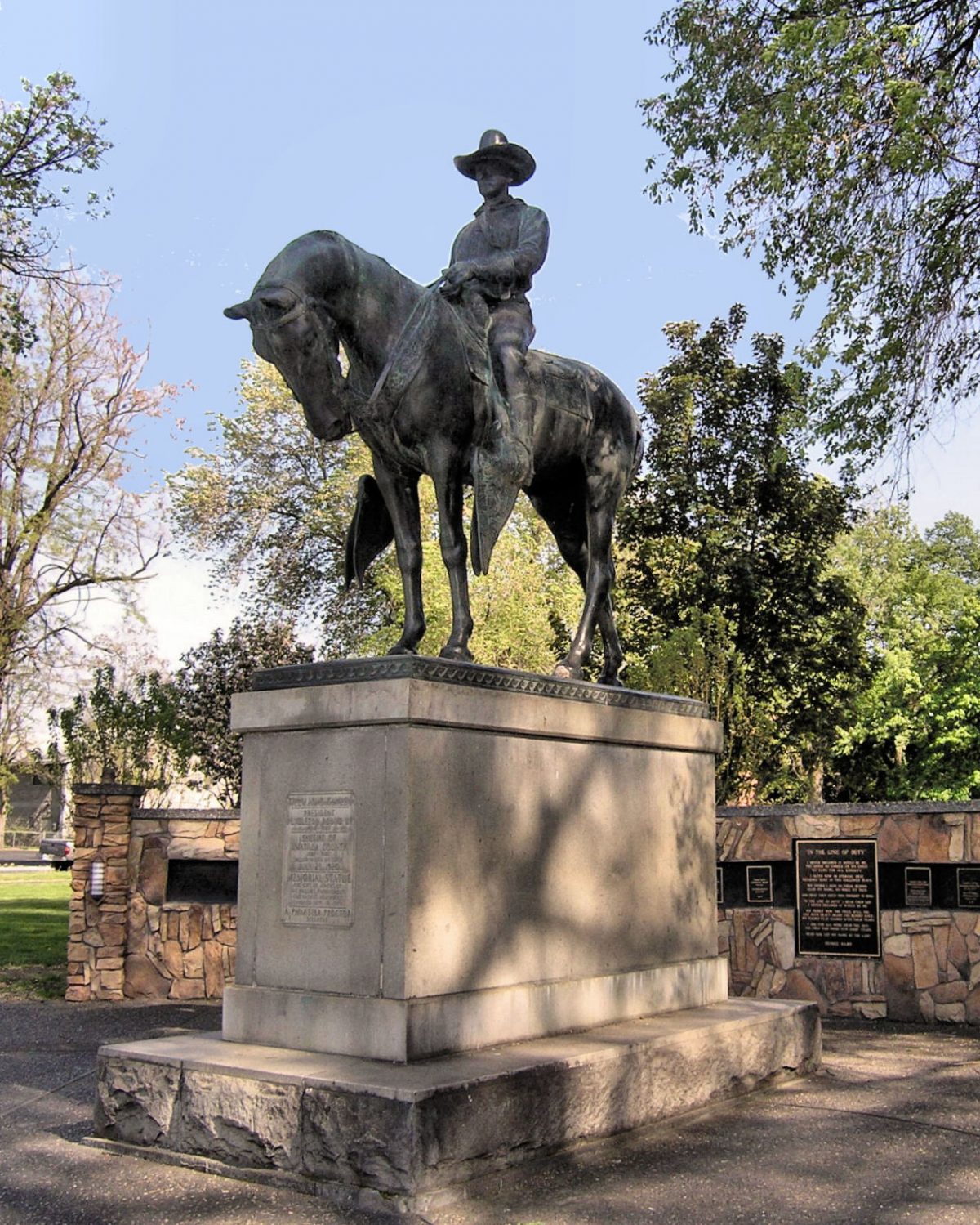 Equestrian statue of Tillman D. Taylor in OR Pendleton US
