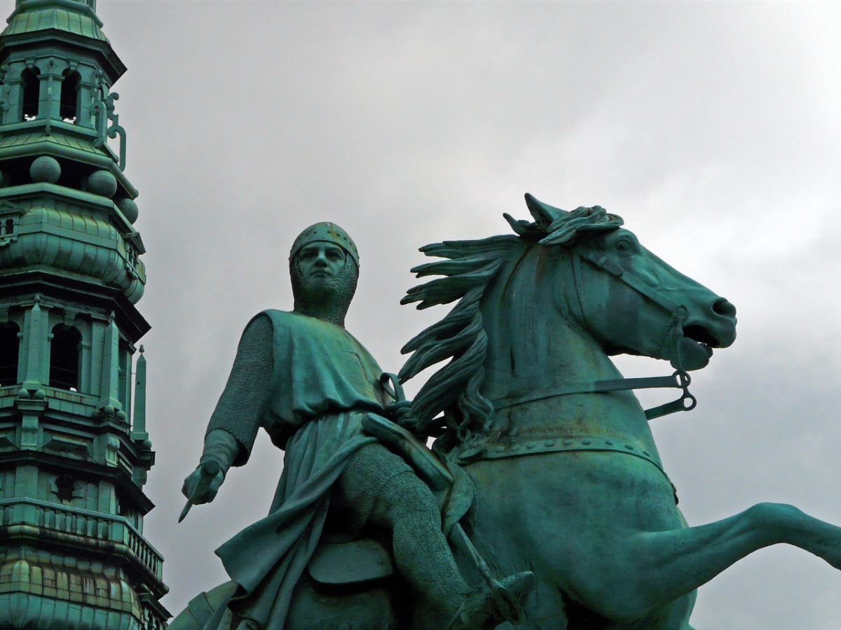 Equestrian statue of Bishop Absalon in Copenhagen Denmark