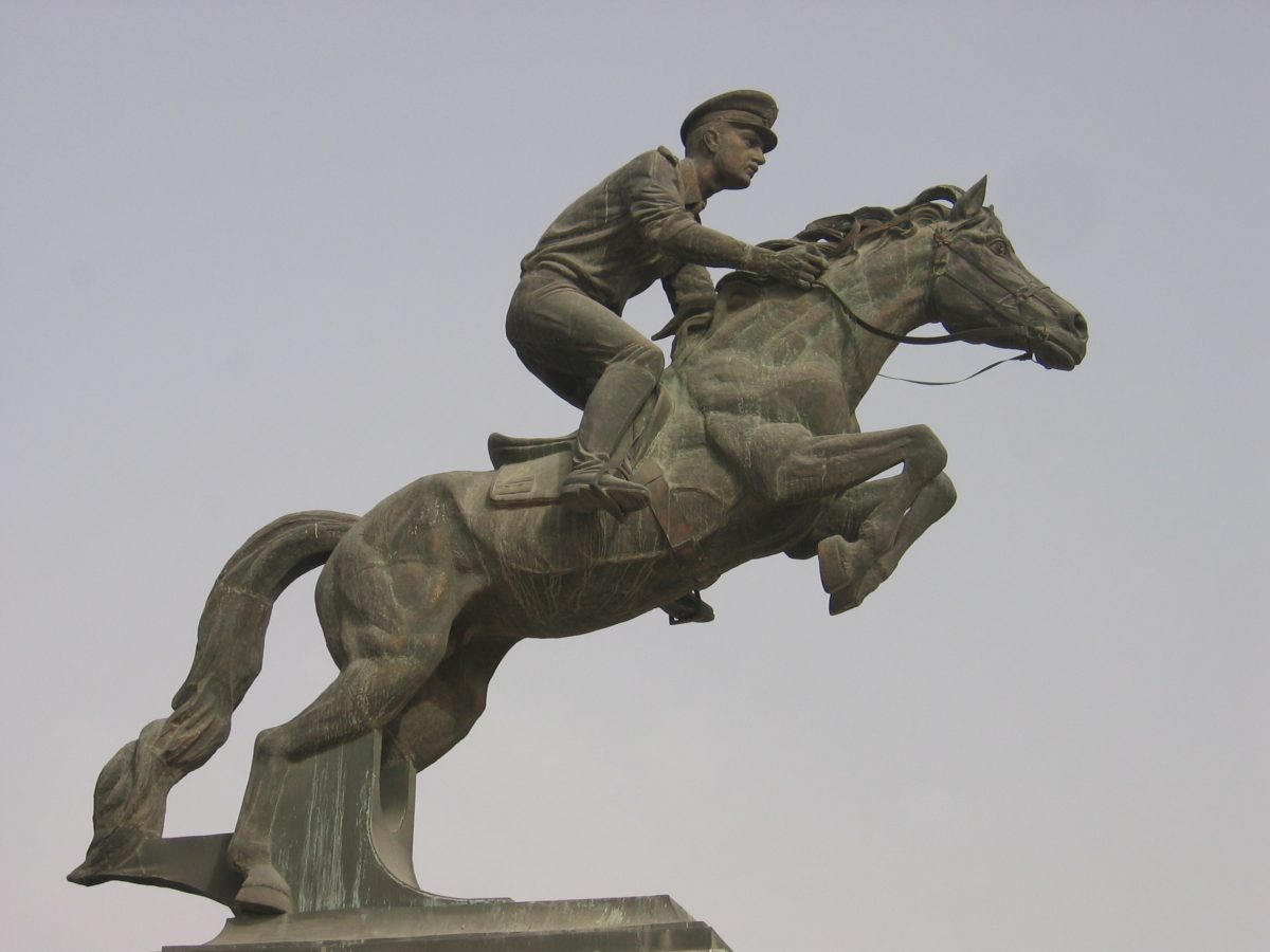 Equestrian statue of Bassel al-Assad in Aleppo Syria