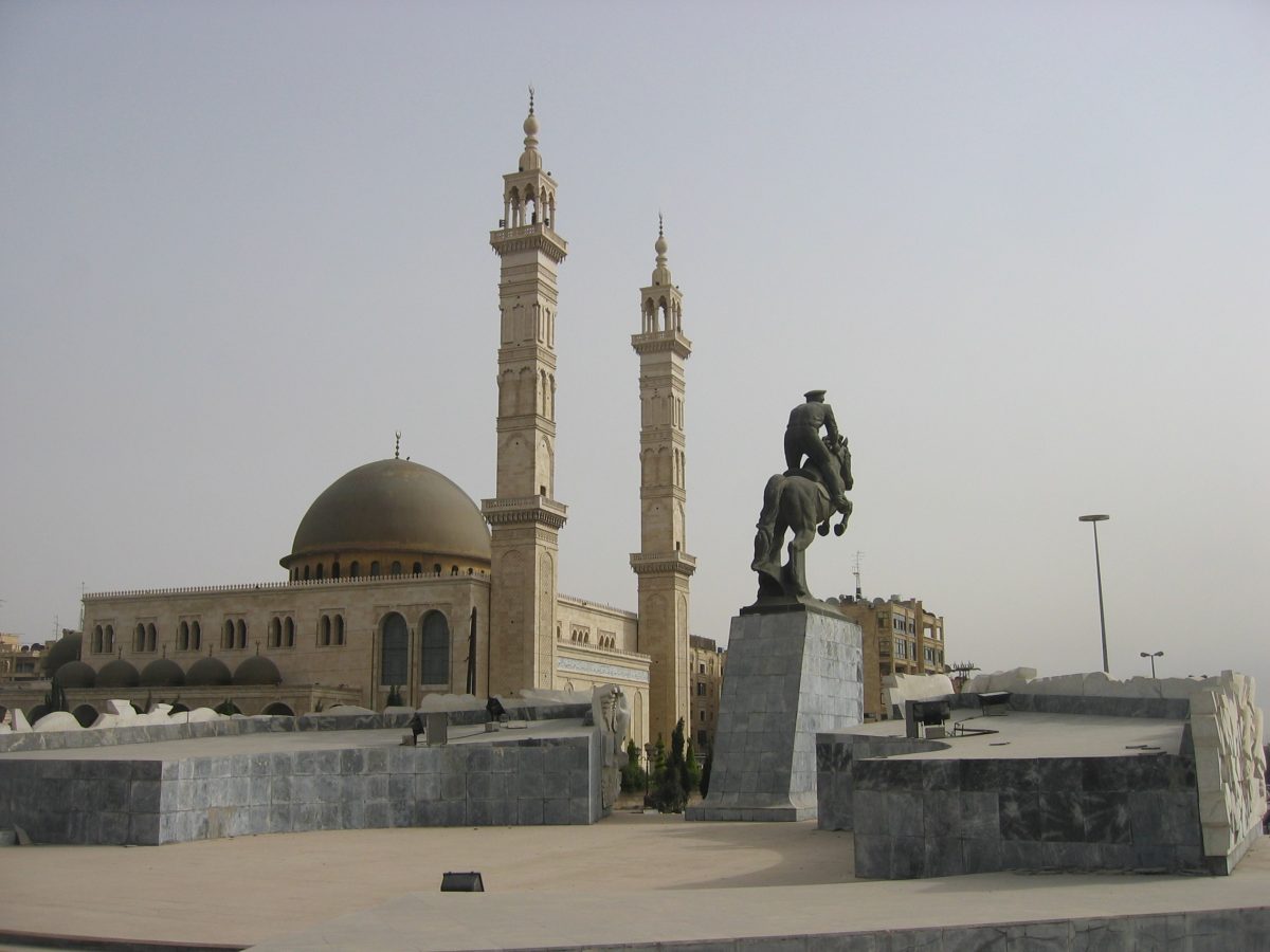 Equestrian statue of Bassel al-Assad in Aleppo Syria