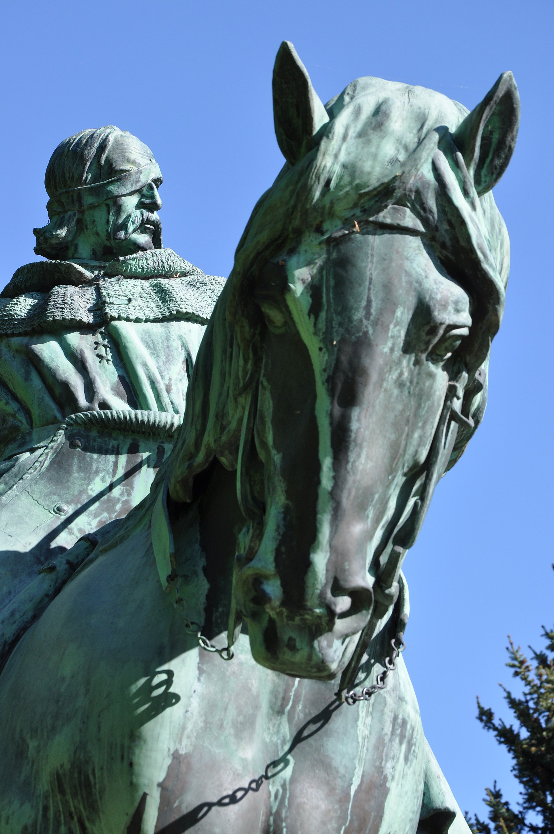 Equestrian statue of Jan Zizka in Pribyslav Czech Republic