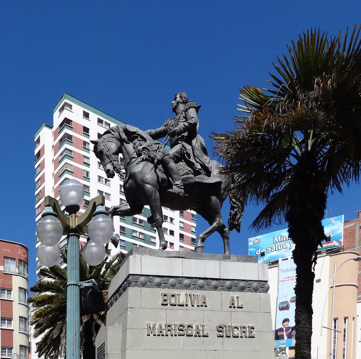 Equestrian statue of Antonio José de Sucre in La Paz Bolivia