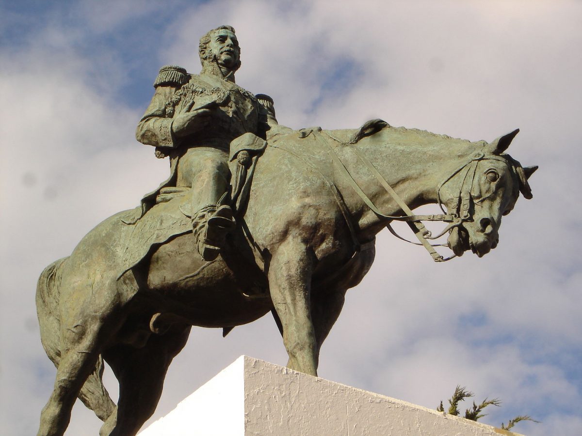 Equestrian statue of Manuel Bulnes in Punta Arenas Chile