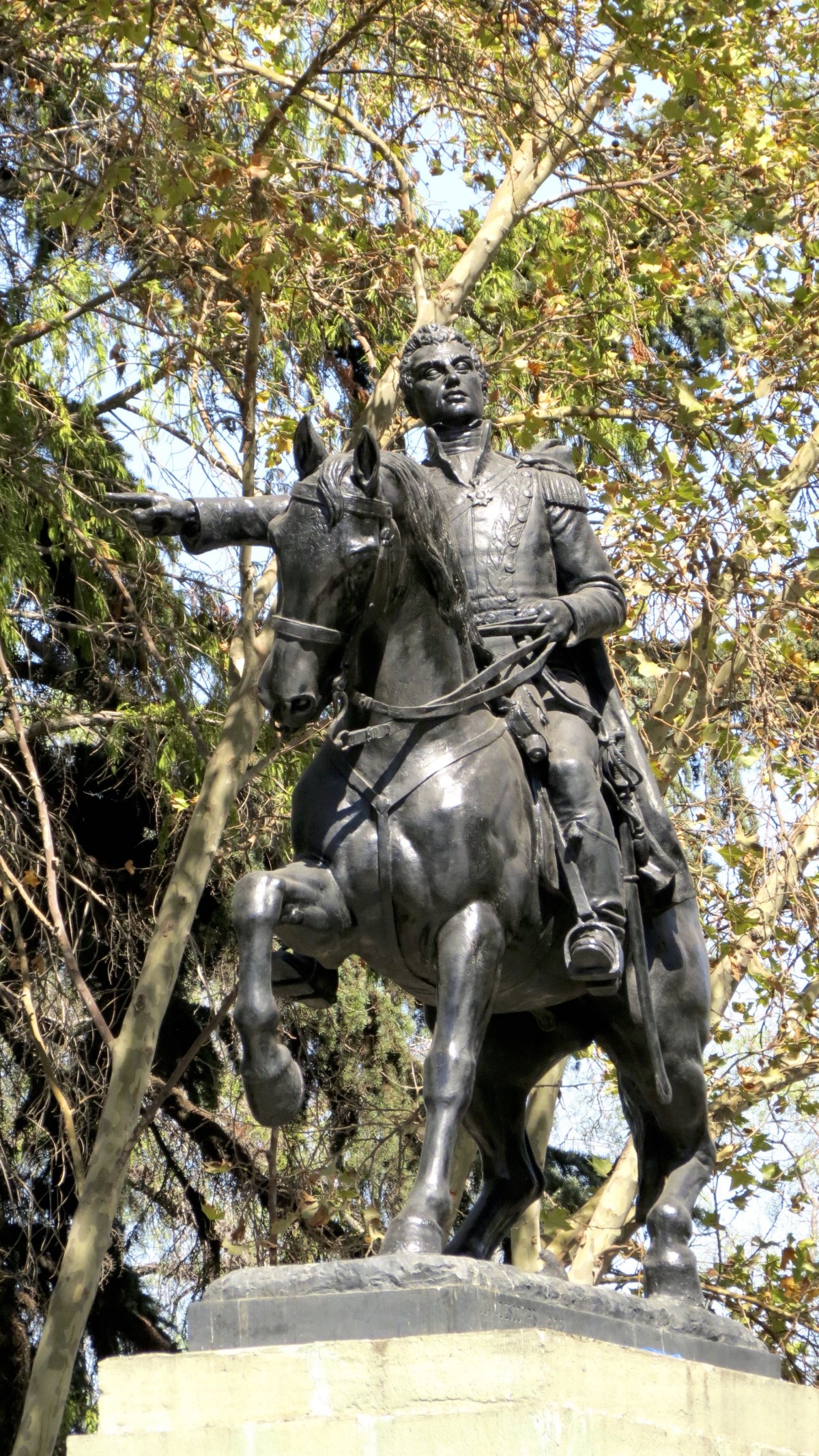 Equestrian statue of Simon Bolivar in Santiago de Chile Chile