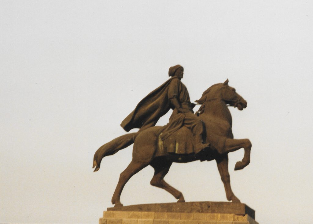 Equestrian statue of Li Zicheng in Peking China