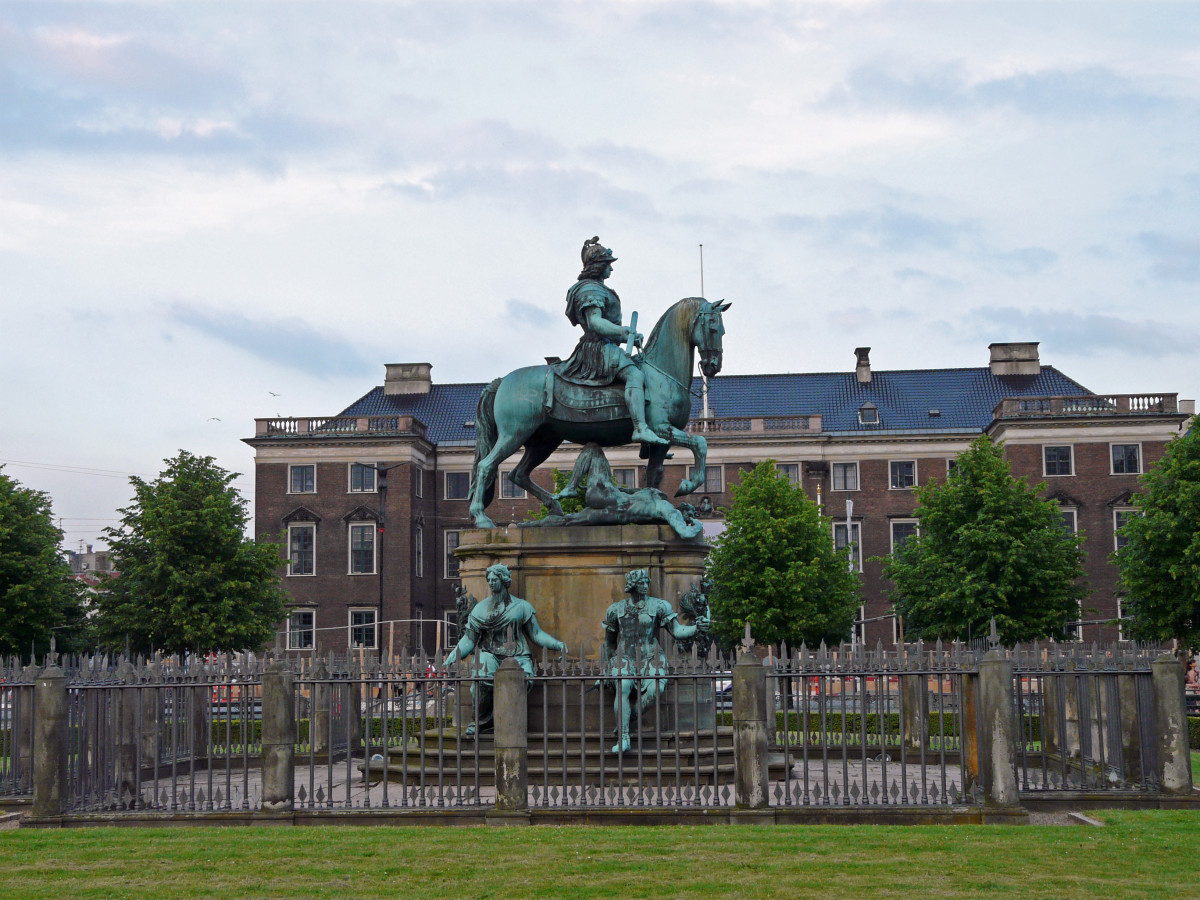 Equestrian statue of Christian V in Copenhagen Denmark