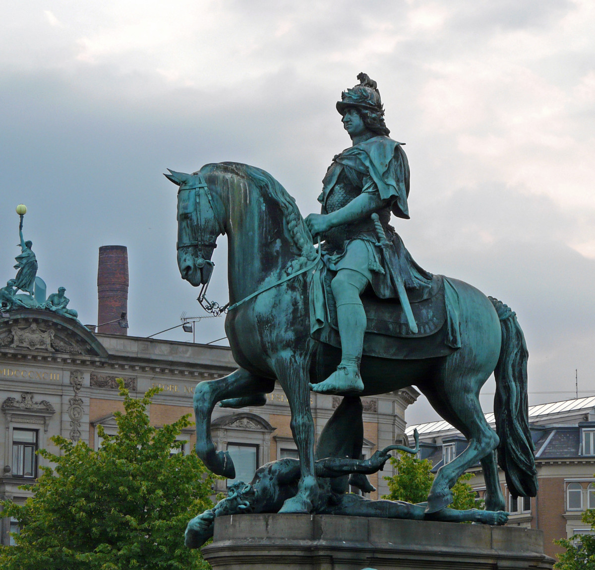 Equestrian statue of Christian V in Copenhagen Denmark