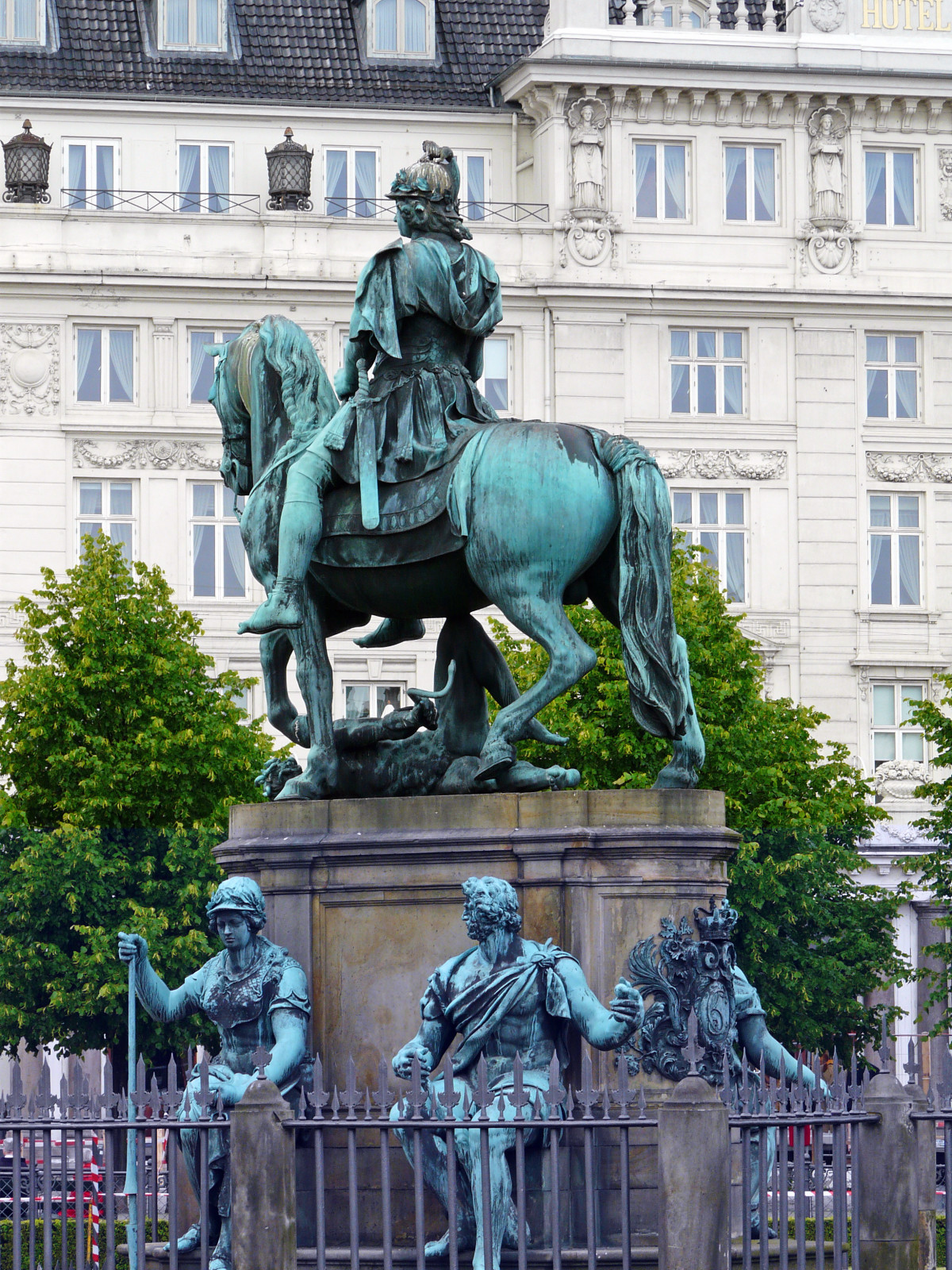Equestrian statue of Christian V in Copenhagen Denmark