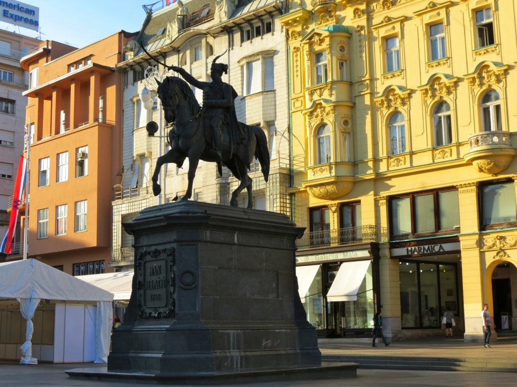 Equestrian statue of Ban Josip Jelacic in Zagreb Croatia