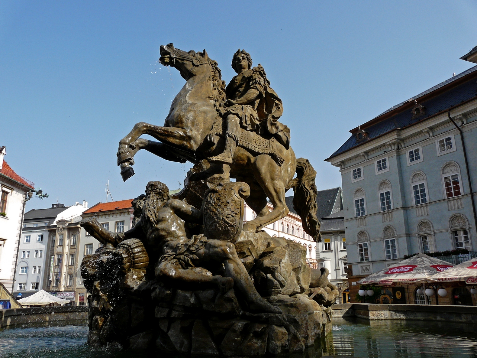 Equestrian statue of Gaius Julius Caesar in Olomouc Czech Republic