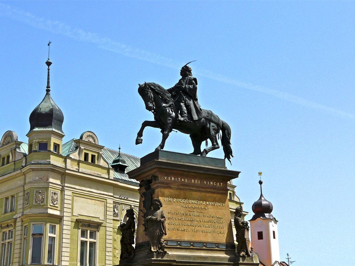Equestrian statue of George of Podebrady in Podebrady Czech Republic