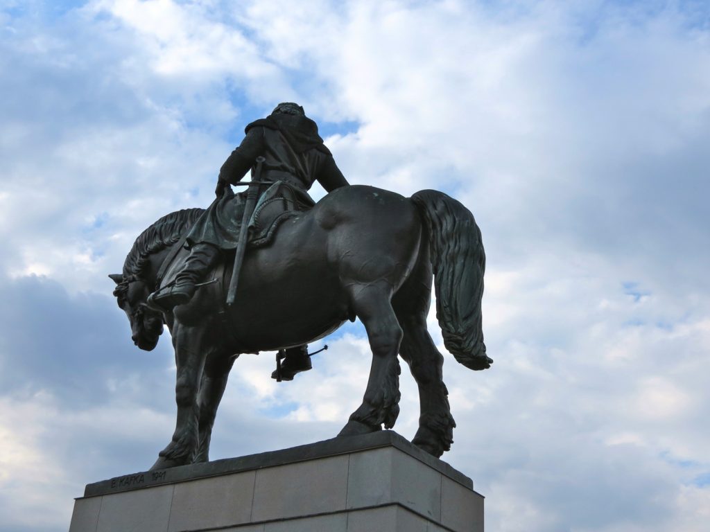 Equestrian statue of Jan Zizka in Prague Czech Republic