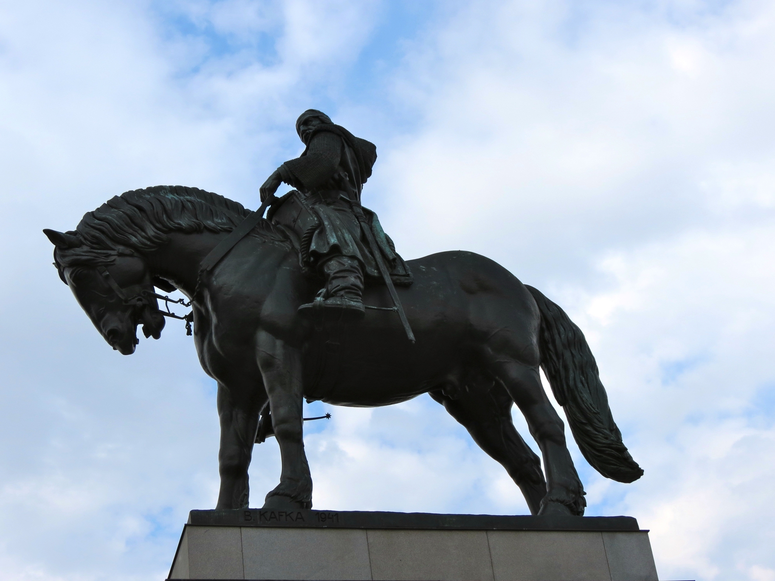 Equestrian statue of Jan Zizka in Prague Czech Republic