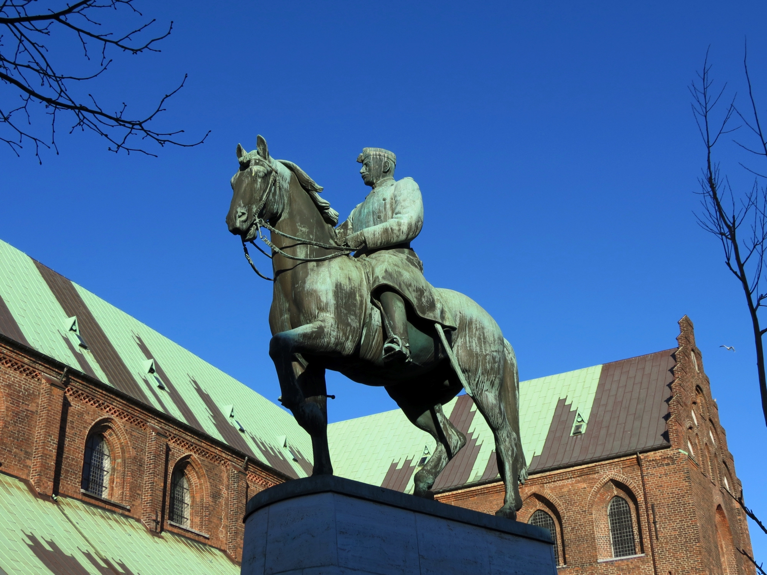 Equestrian statue of Christian X in Aarhus Denmark