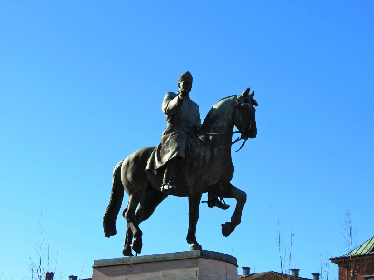Equestrian statue of Christian X in Aarhus Denmark