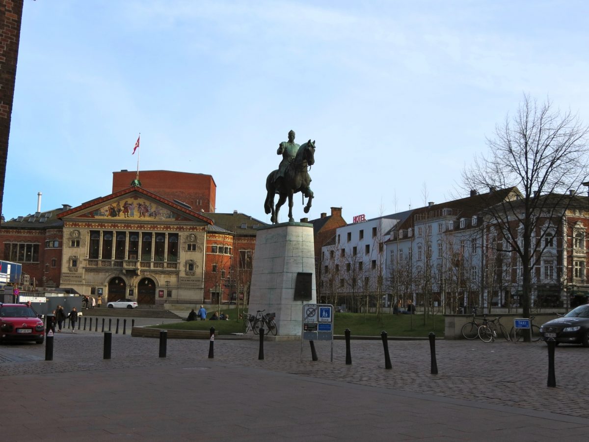 Equestrian statue of Christian X in Aarhus Denmark