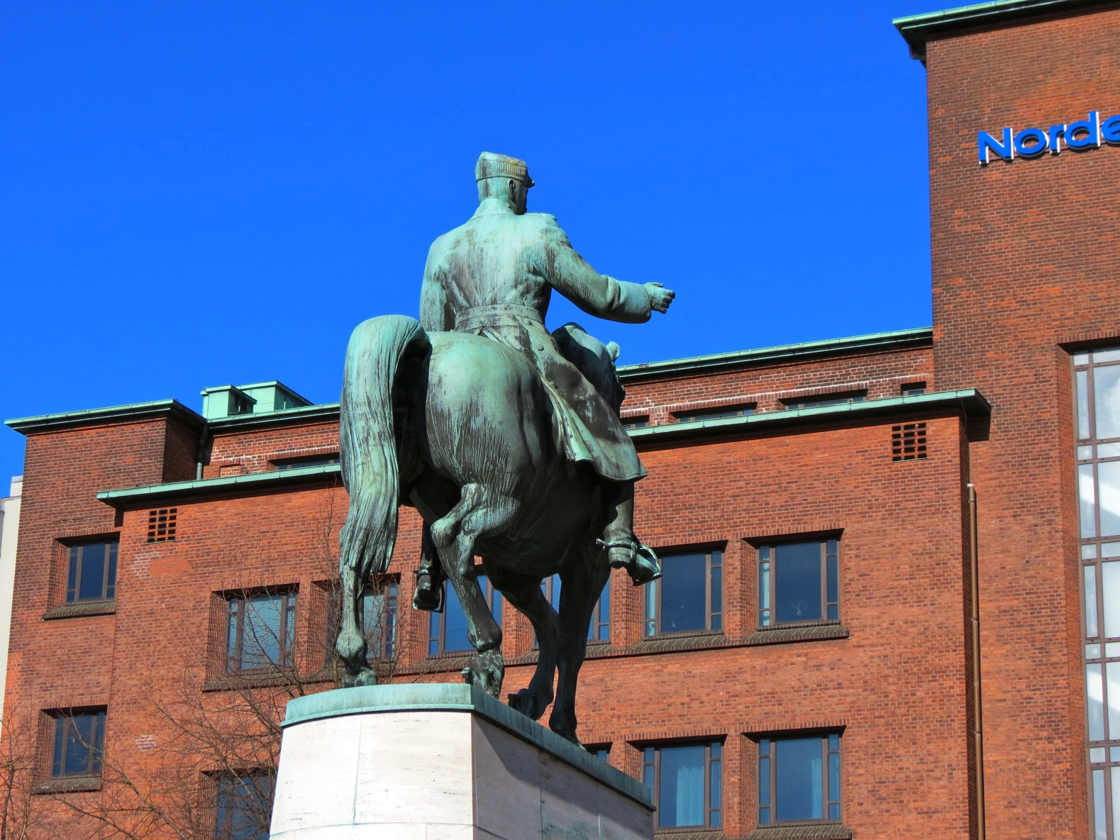 Equestrian statue of Christian X in Aarhus Denmark
