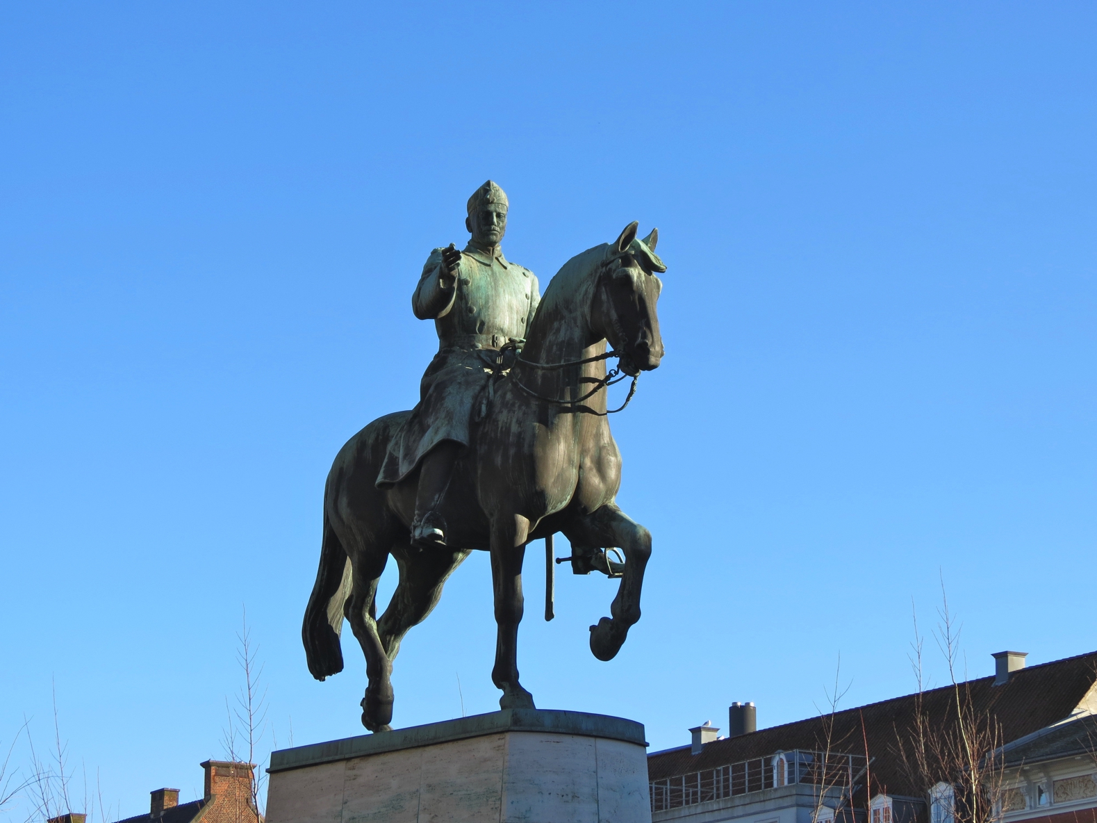 Equestrian statue of Christian IX in Esbjerg Denmark