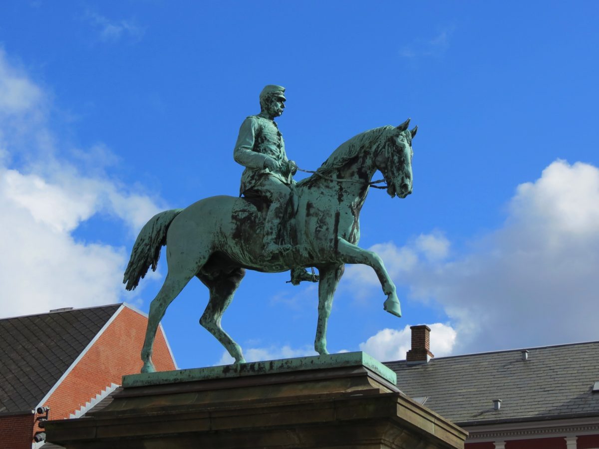 Equestrian statue of Christian IX in Esbjerg Denmark