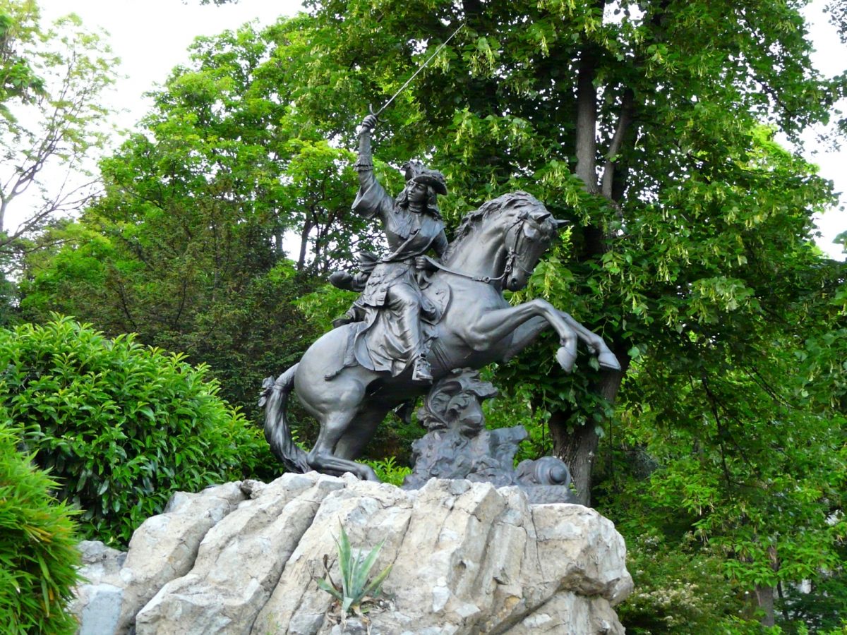 Equestrian statue of Philis de la Charce in Grenoble France