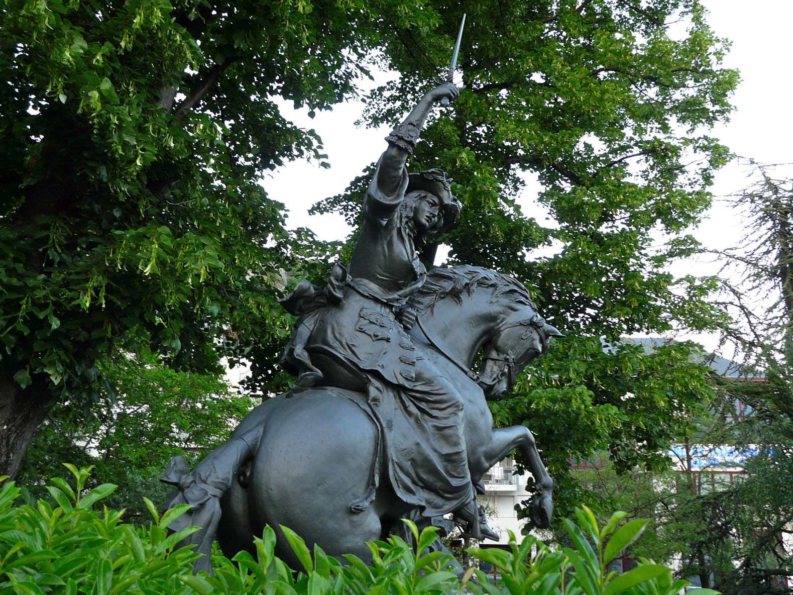Equestrian statue of Philis de la Charce in Grenoble France