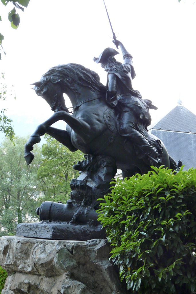 Equestrian statue of Philis de la Charce in Grenoble France