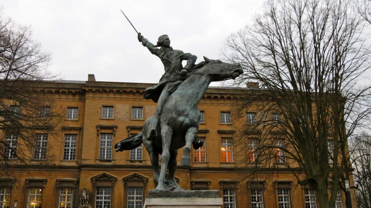Equestrian statue of Lafayette in Metz France