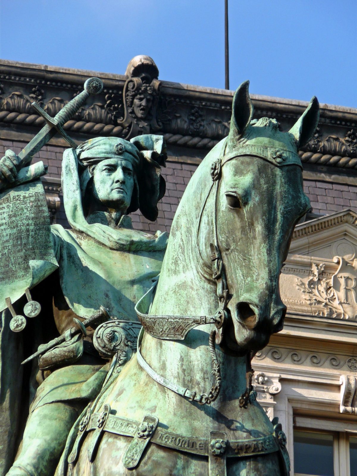 Equestrian statue of Etienne Marcel in Paris France