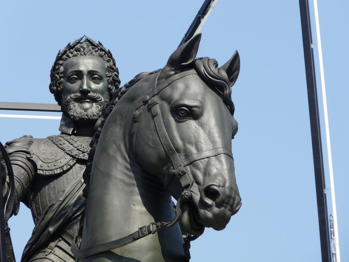 Equestrian statue of Henri lV in Paris France