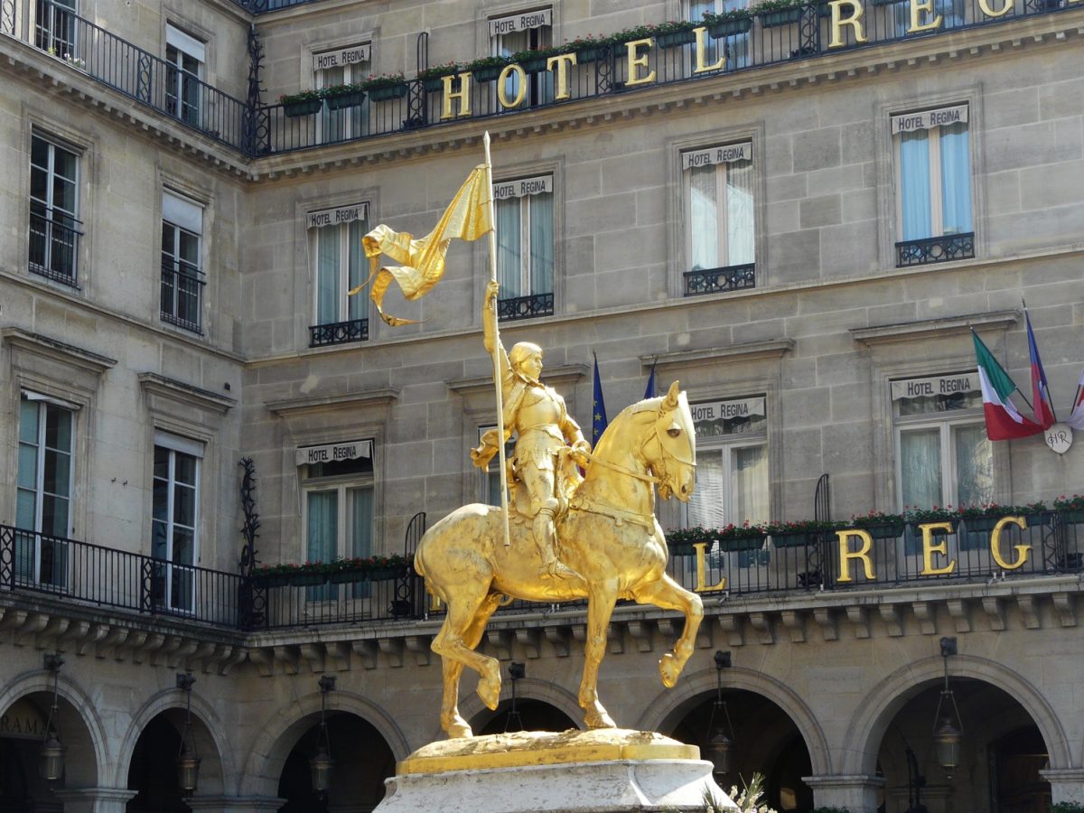 Equestrian statue of Jeanne d'Arc in Paris France