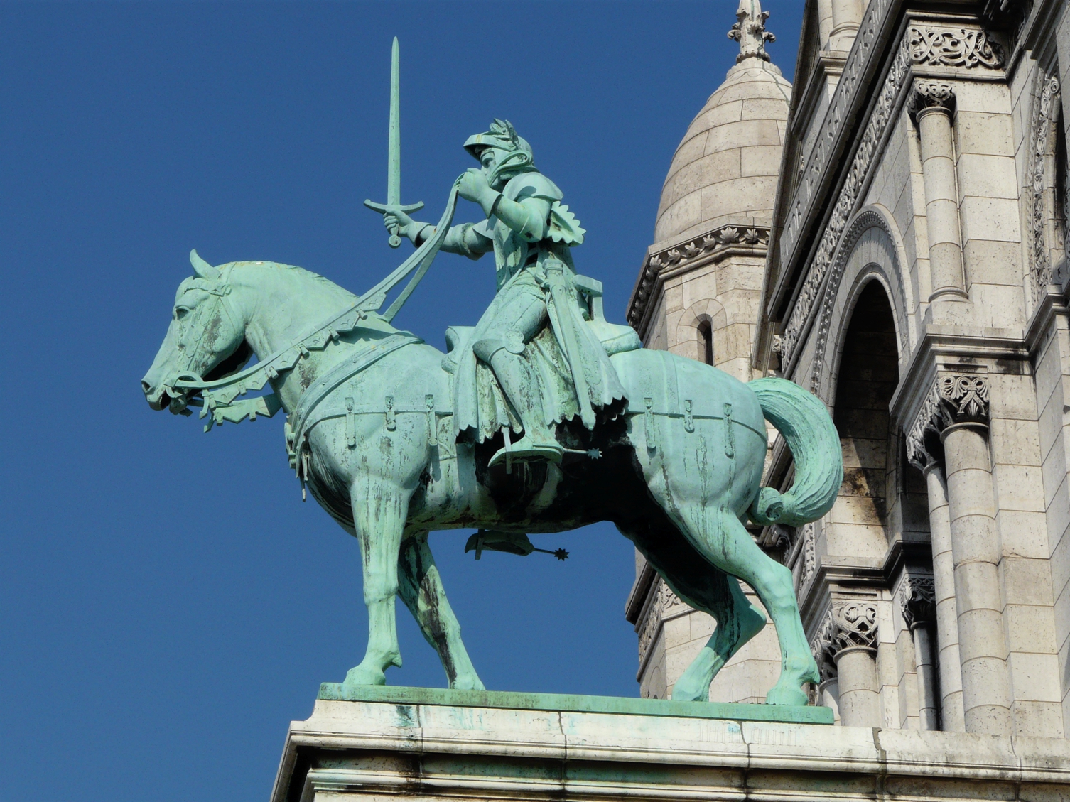 Equestrian statue of Jeanne d'Arc in Paris France