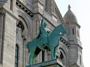 Equestrian statue of Louis IX in Paris France