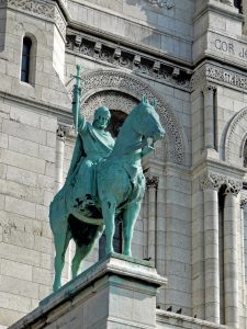 Equestrian statue of Louis IX in Paris France
