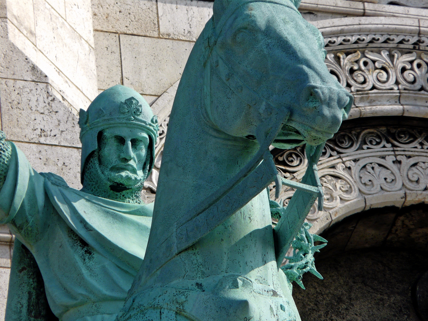 Equestrian statue of Louis IX in Paris France