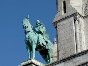 Equestrian statue of Louis IX in Paris France