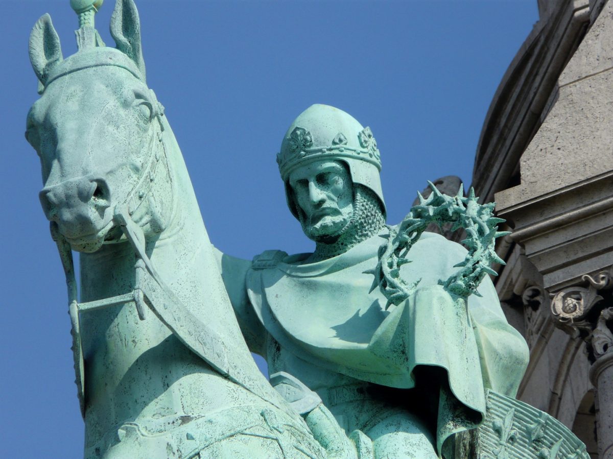 Equestrian statue of Louis IX in Paris France