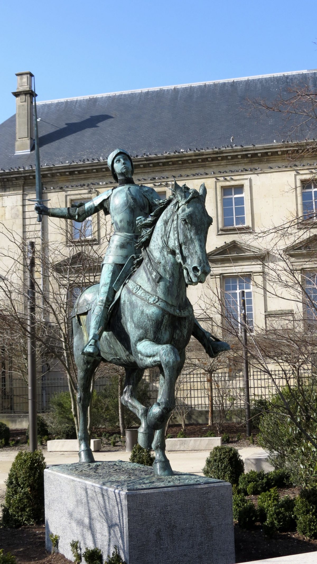 Equestrian statue of Jeanne d'Arc in Reims France