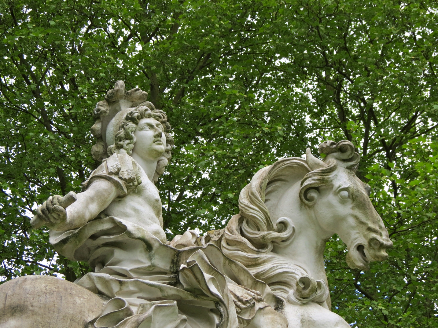 Equestrian statue of Marcus Louis XIV / Curtius in Versailles France