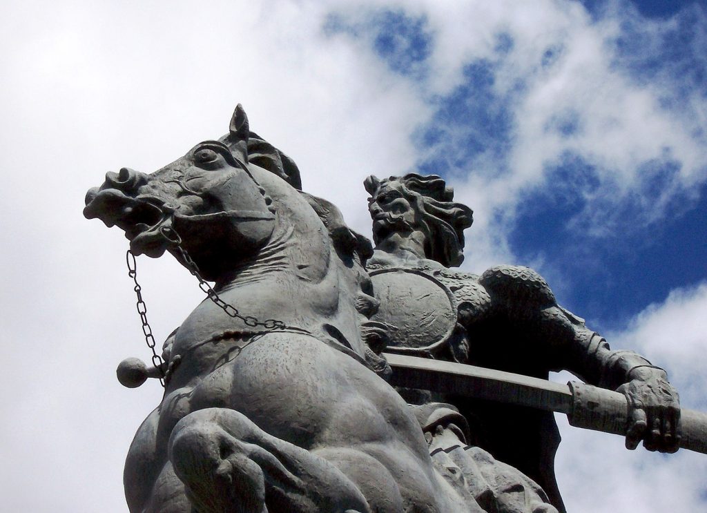 Equestrian statue of Giorgi Saakadze in Kaspi Georgia