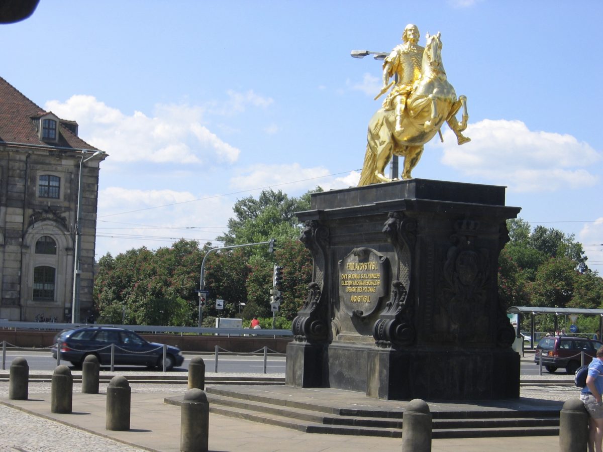 Equestrian statue of Der Starke Friedrich August I in Dresden Germany