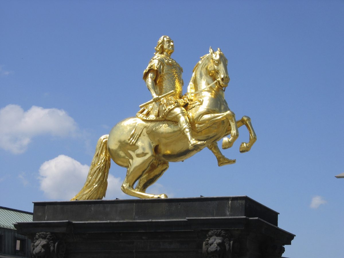 Equestrian statue of Der Starke Friedrich August I in Dresden Germany