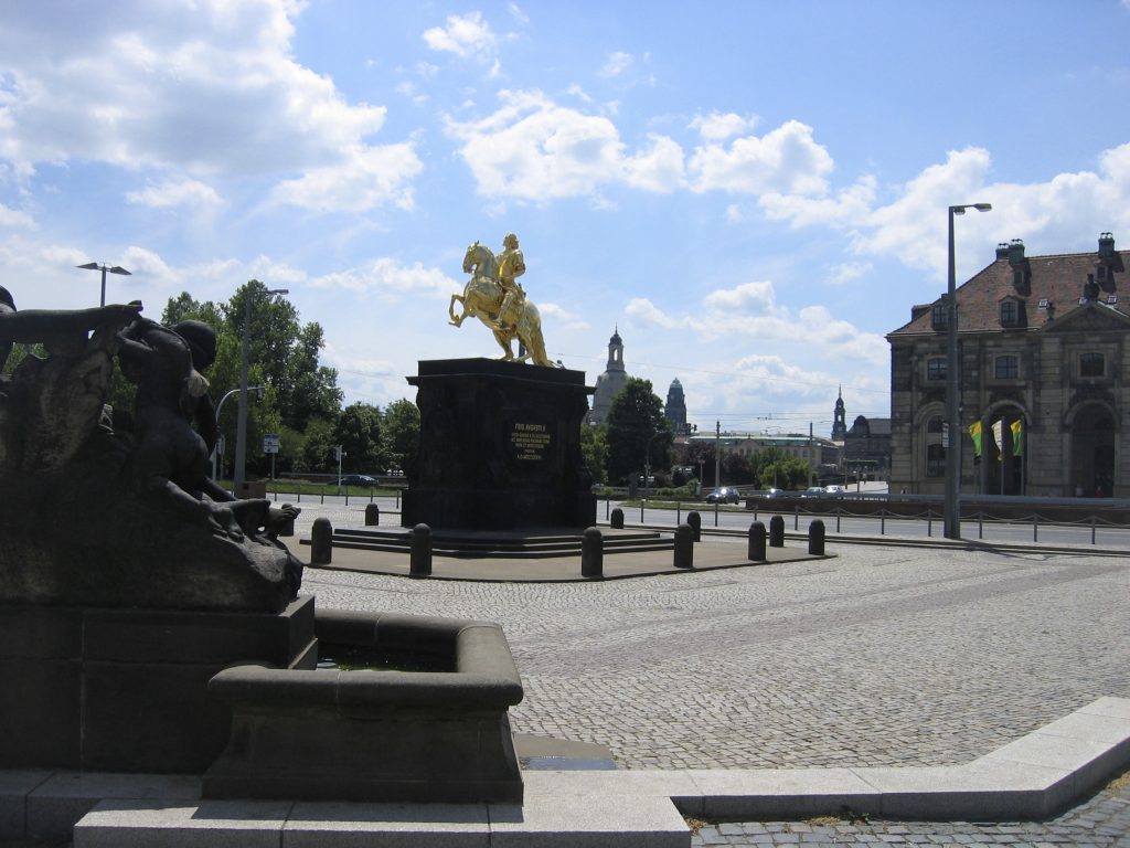Equestrian statue of Der Starke Friedrich August I in Dresden Germany