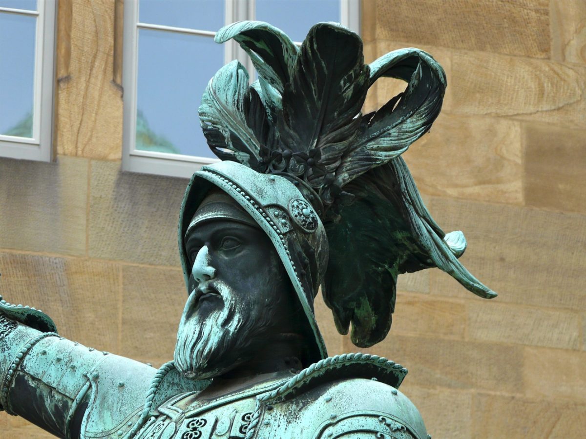 Equestrian statue of Herzog Eberhard im Bart in Stuttgart Germany