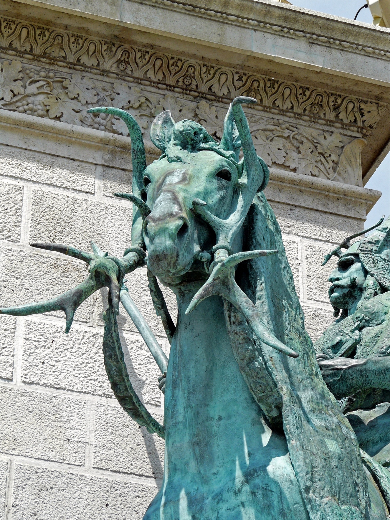 Equestrian statue of Huba in Budapest Hungary