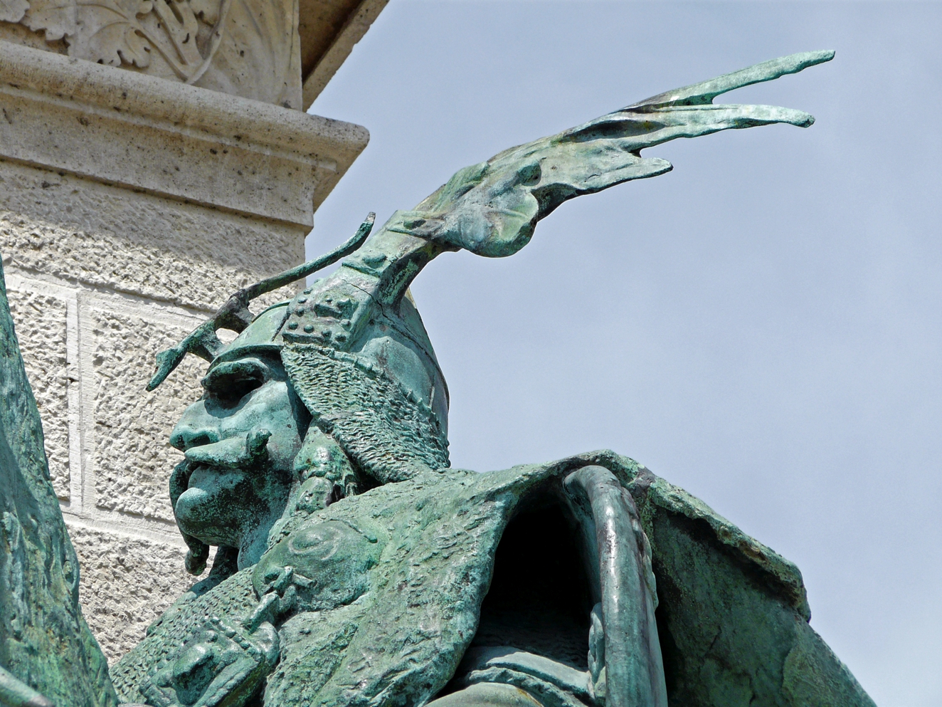 Equestrian statue of Huba in Budapest Hungary