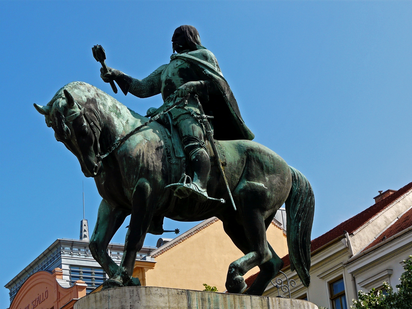 Equestrian statue of Hunyadi János in Pécs Hungary