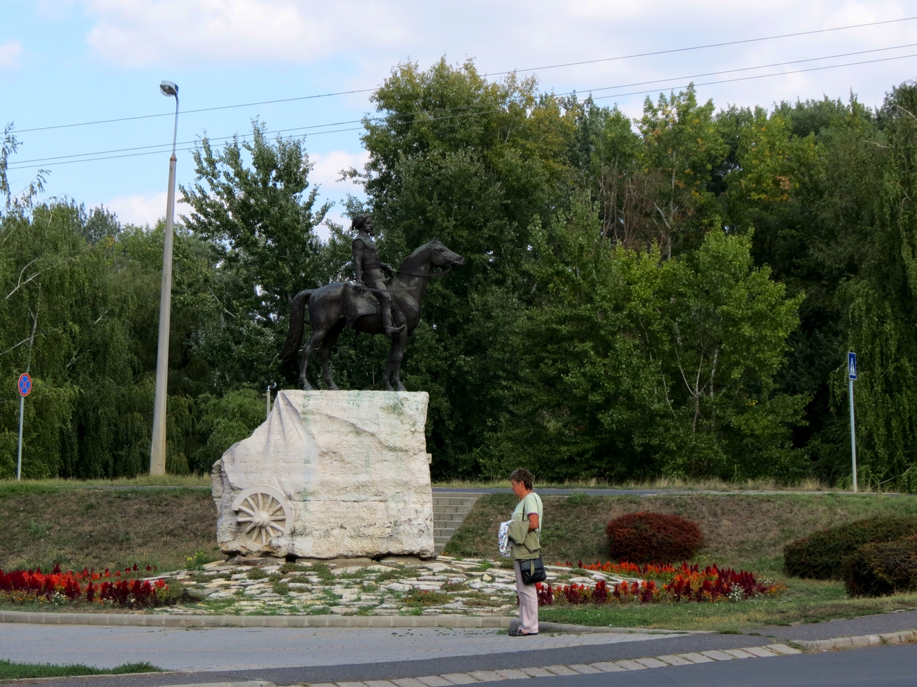 Equestrian statue of Albert Kiss in Tokaj Hungary