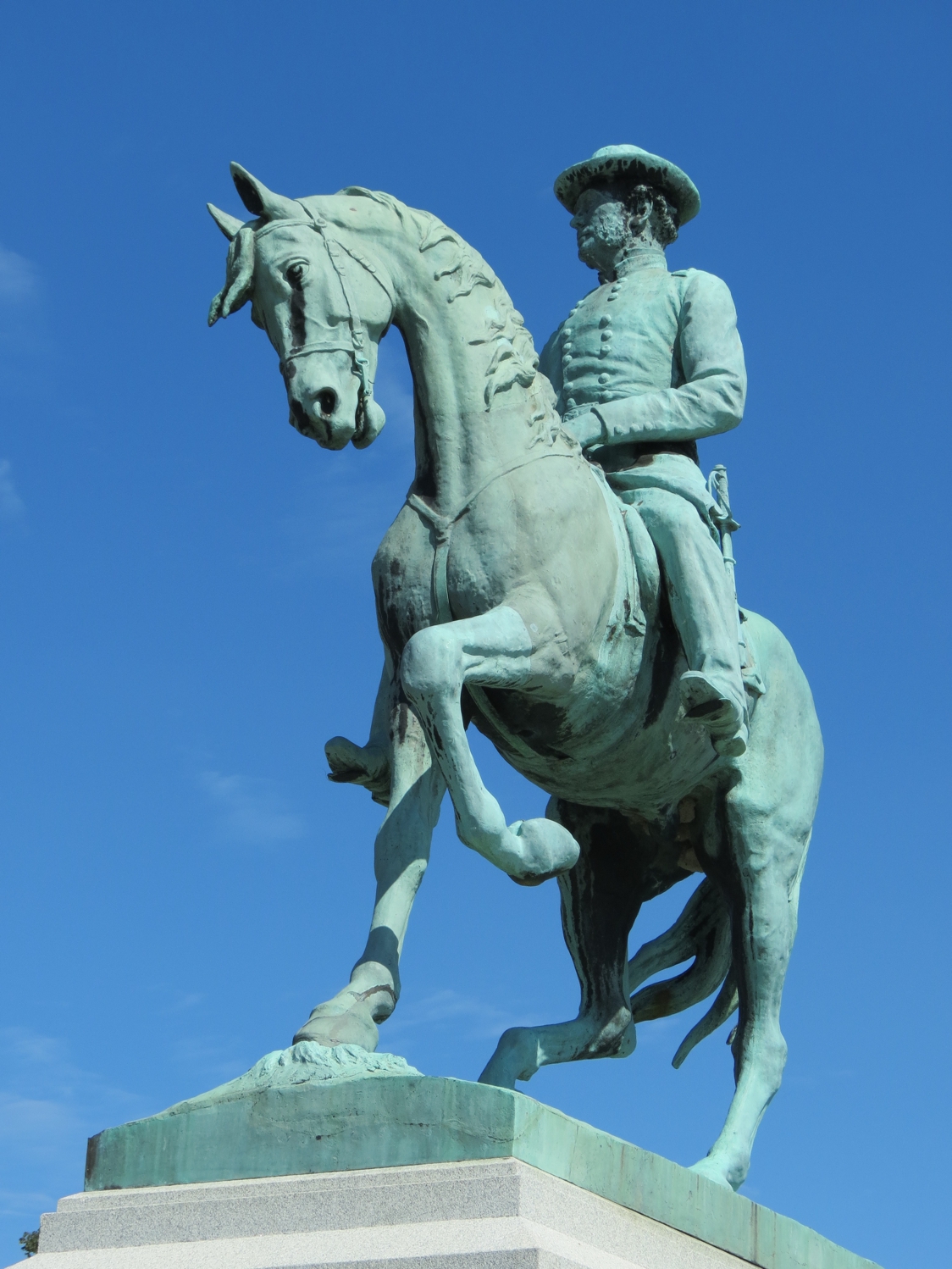 Equestrian statue of Samuel Ryan Curtis in IA Keokuk US