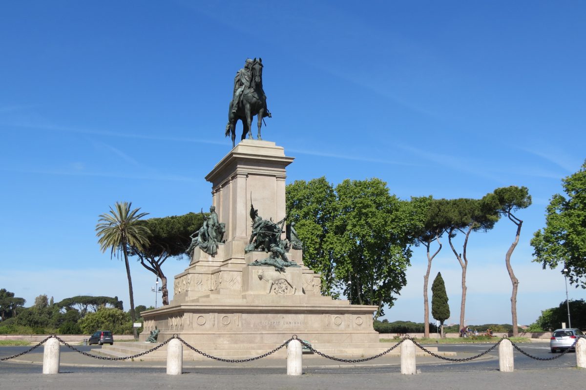 Equestrian statue of Giuseppe Garibaldi in Rome Italy